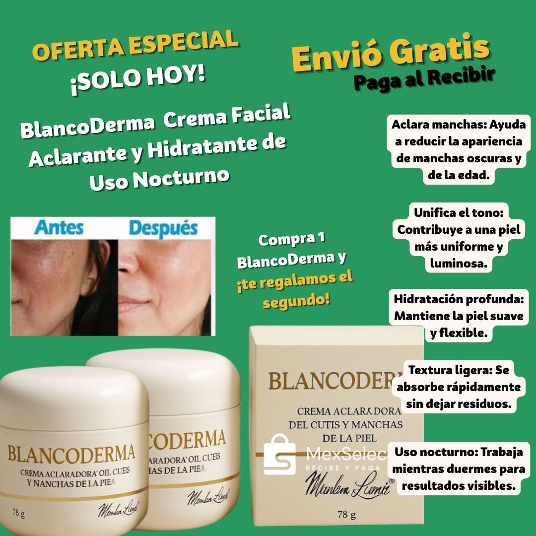 BlancoDerma crema facial Aclarante e Hidratante uso Nocturno 2x1 ...